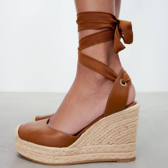Zara | Shoes | Zara Lace Up Wedge Sandals | Poshmark